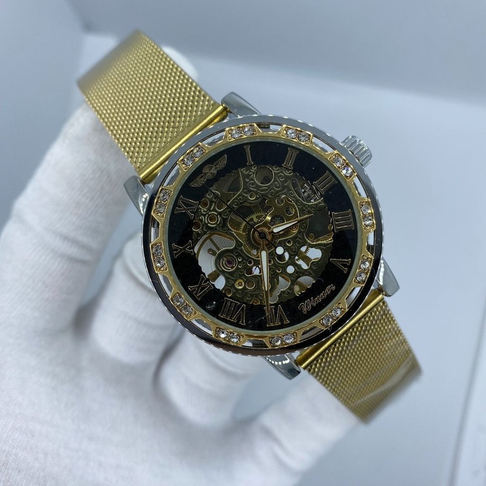 Luxury Mechanical Ultra Thin Mesh Strap Crystal Iced … - Gem